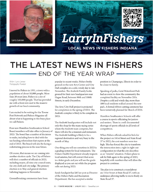 Fishers Magazine Announces Media Partnership with Local Blogger Larry ...